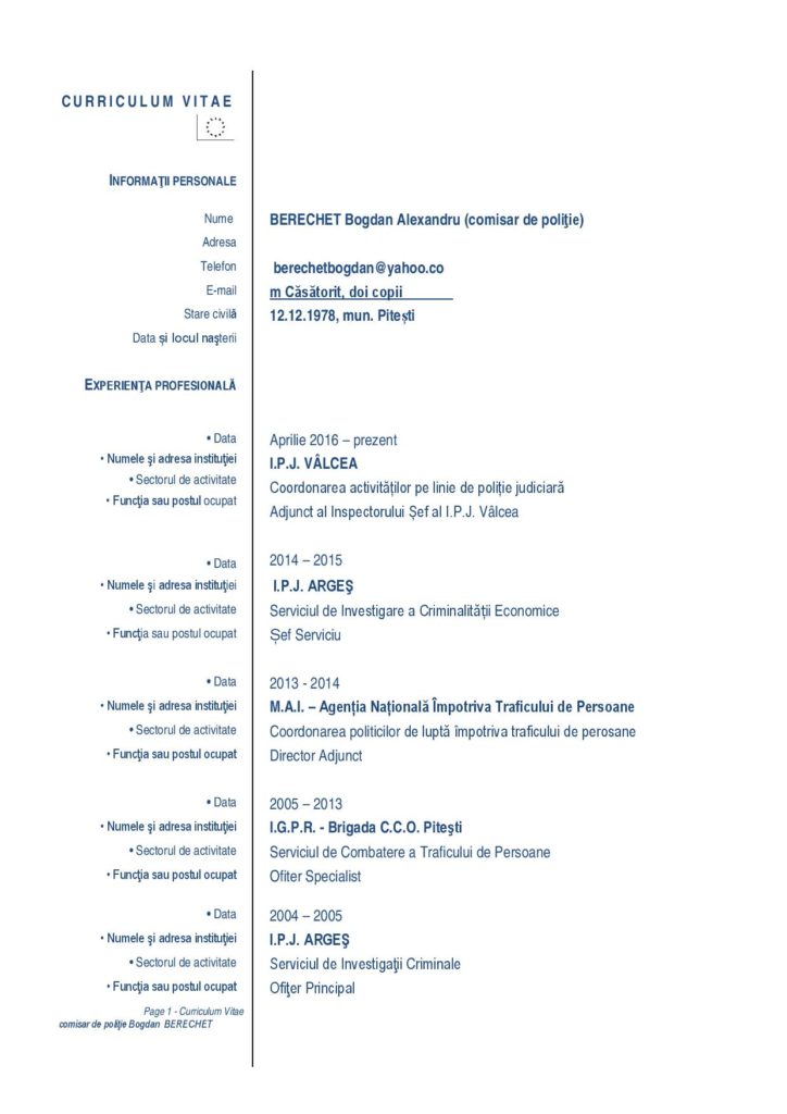 CINE este Bogdan Alexandru Berechet, noul ȘEF al Poliției Argeș ...